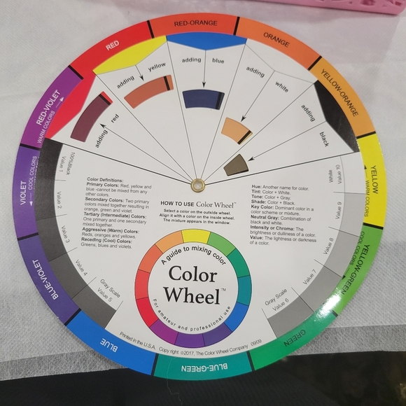 Other | Color Wheel Paint Mixing Learning Guide Art Class Teaching Tool ...